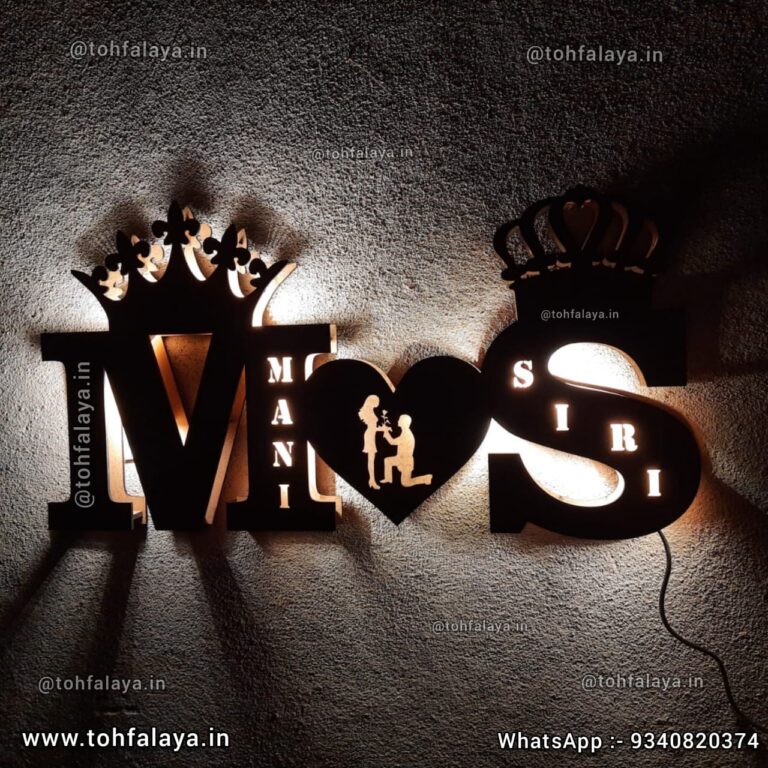 Couple Name Initial Letter LED Frame for your Loved Ones - Tohfa Laya