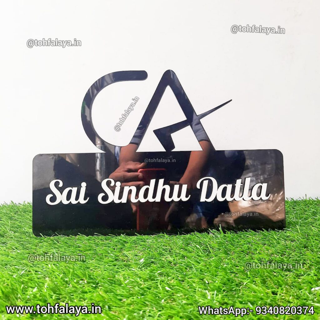 Personalized Wooden & Acrylic Name Plate for CA(Chartered Accountant ...