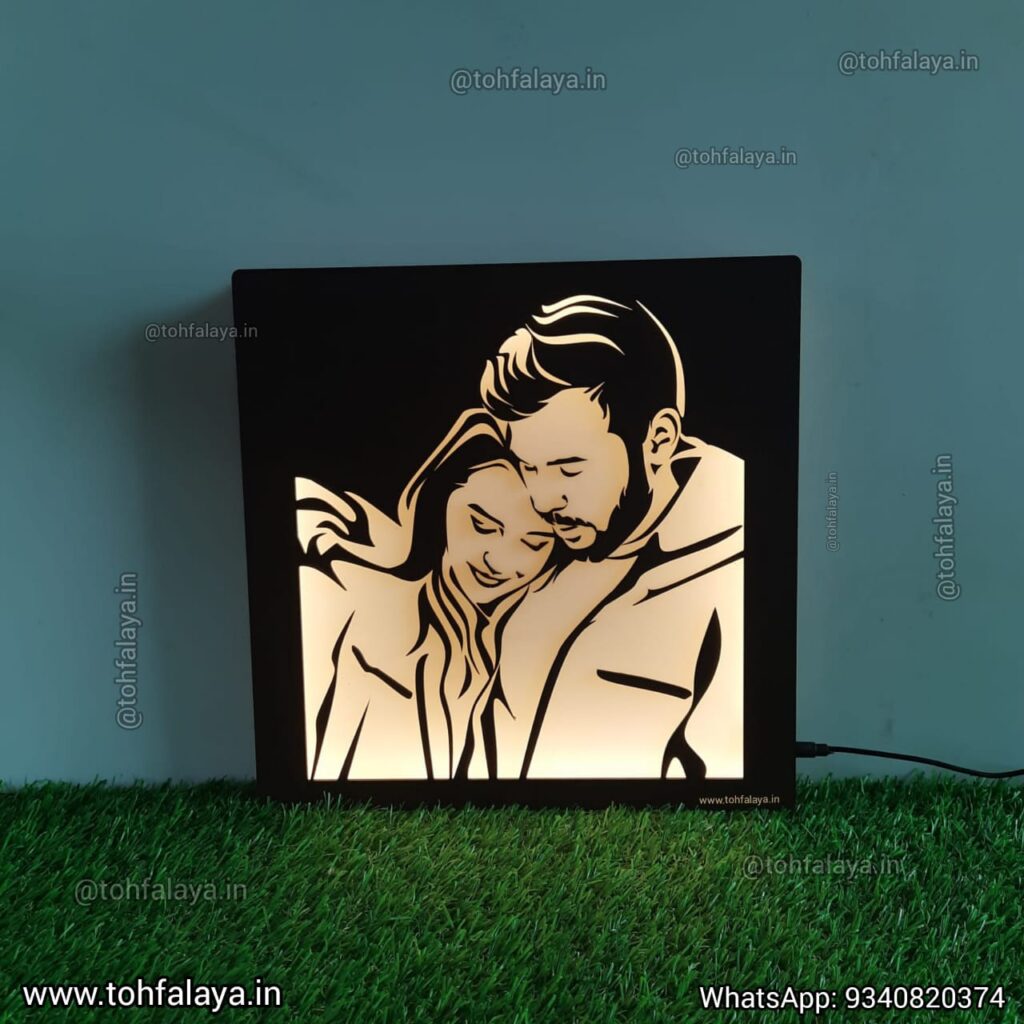 Personalized 3D Wooden LED Portrait - Best Gift For Couples & BF GF ...