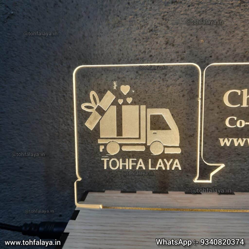 Personalized Acrylic Desk LED Name Plate For Companies Founder CEO ...
