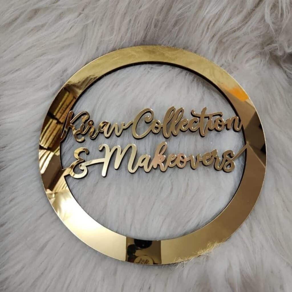 Personalized Golden Acrylic Name Plate Cutout – Special Designed For ...